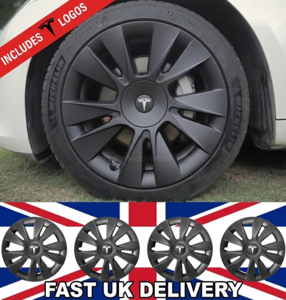 Tesla Model 3 Wheel Covers (2017-2023) | Uberturbine Style 18" Caps ...